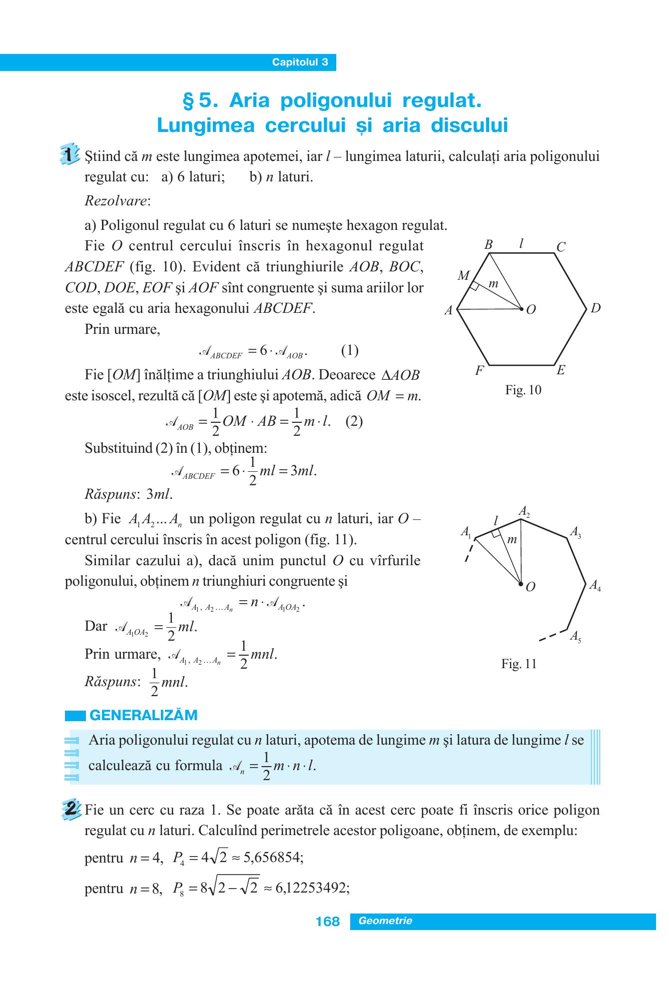 Matematica, clasa 9,Editura Prut Internațional 2016, capitolul „Arii”