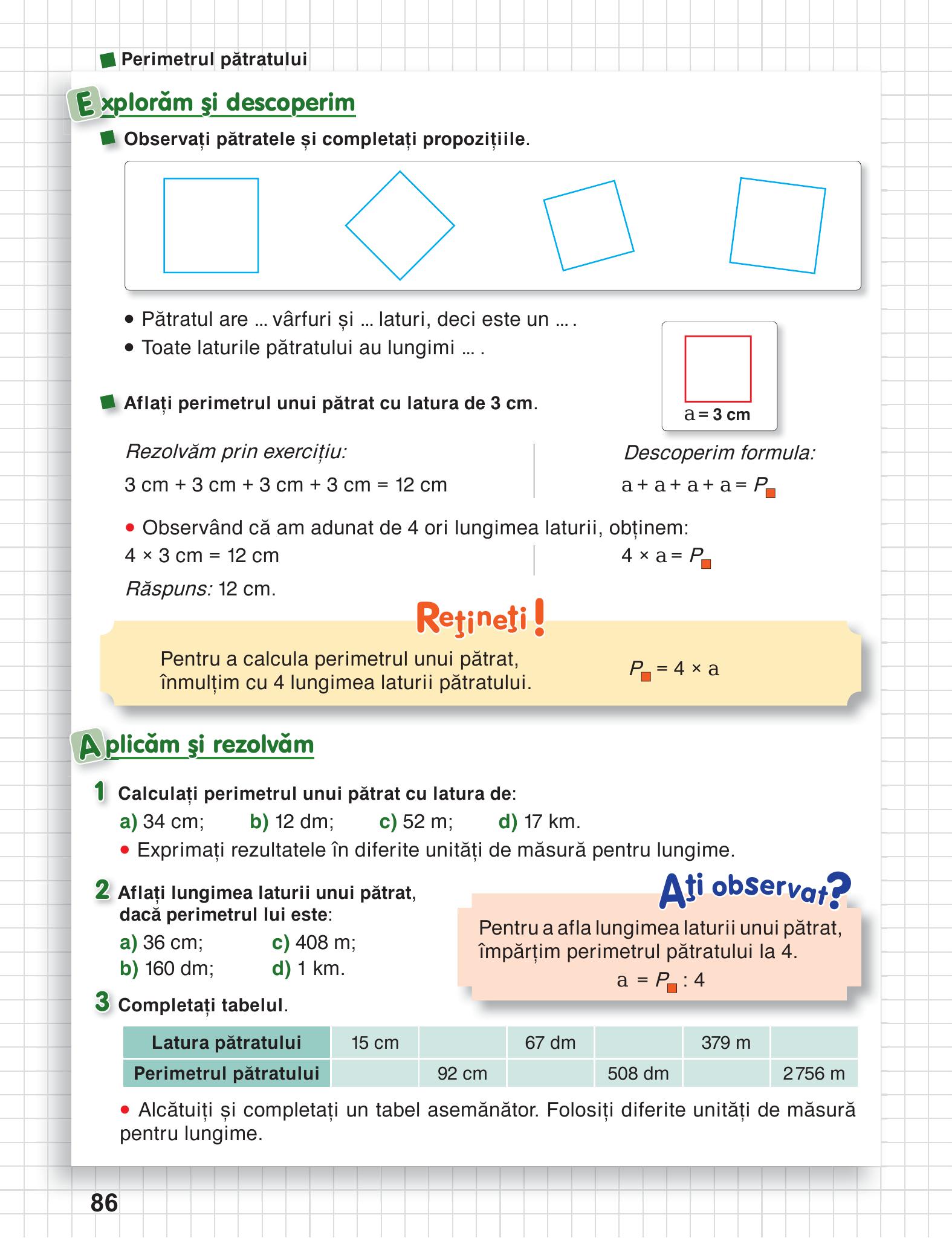 Manual MATEMATICĂ, clasa 4 - 2020