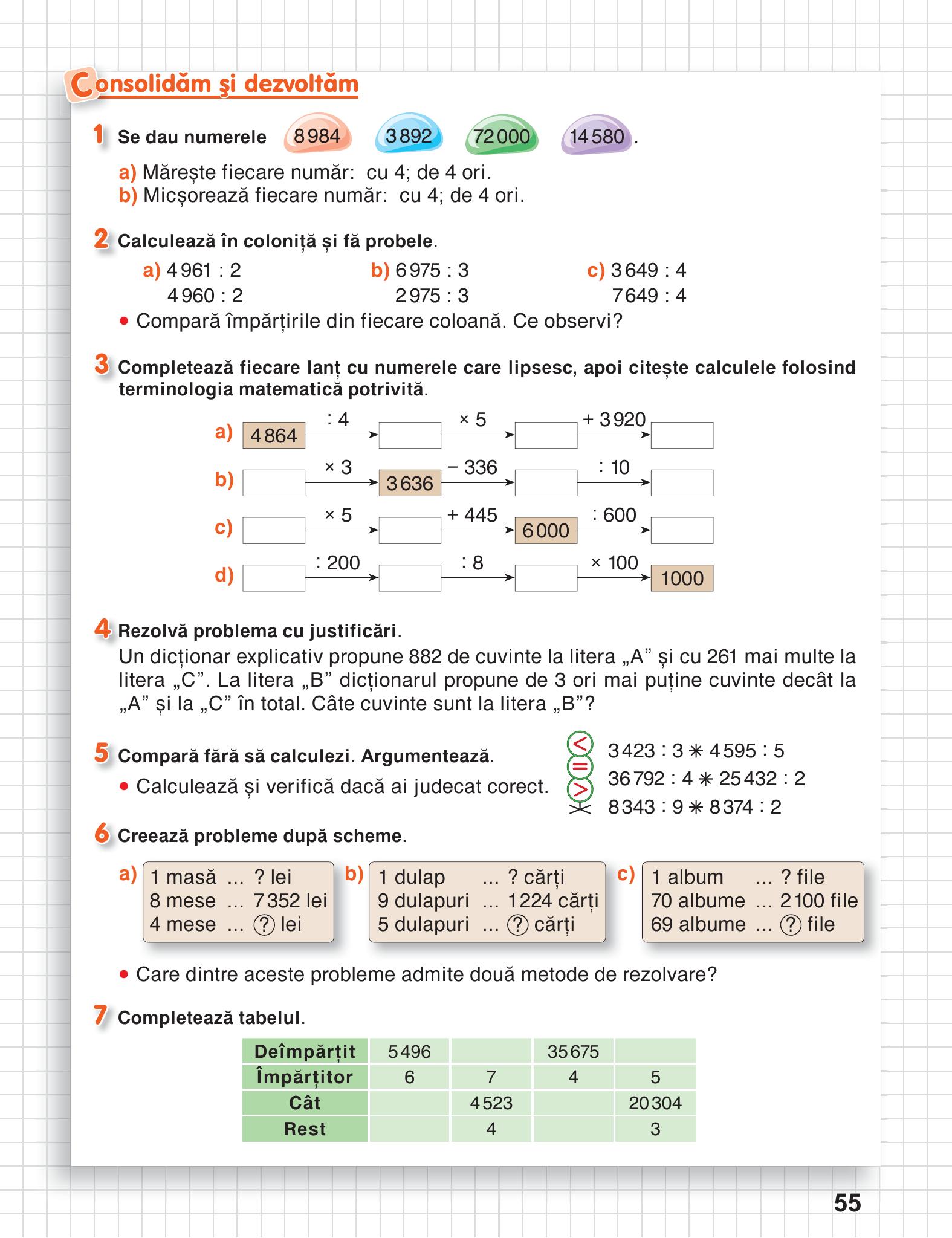 Matematica Clasa IV Modul 4 Înmulțirea și împărțirea numerelor naturale ...