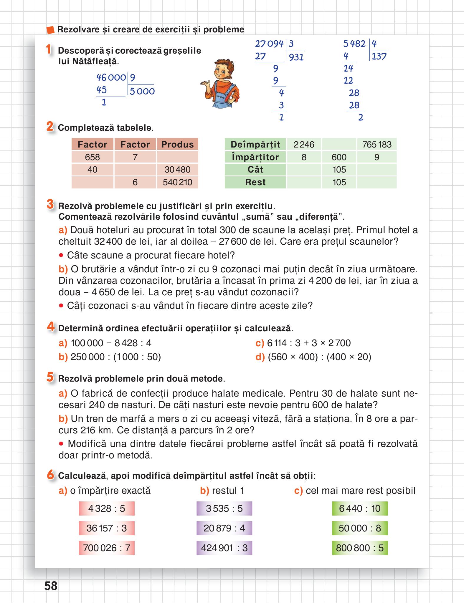 Matematica Clasa IV Modul 4 Înmulțirea și împărțirea numerelor naturale ...
