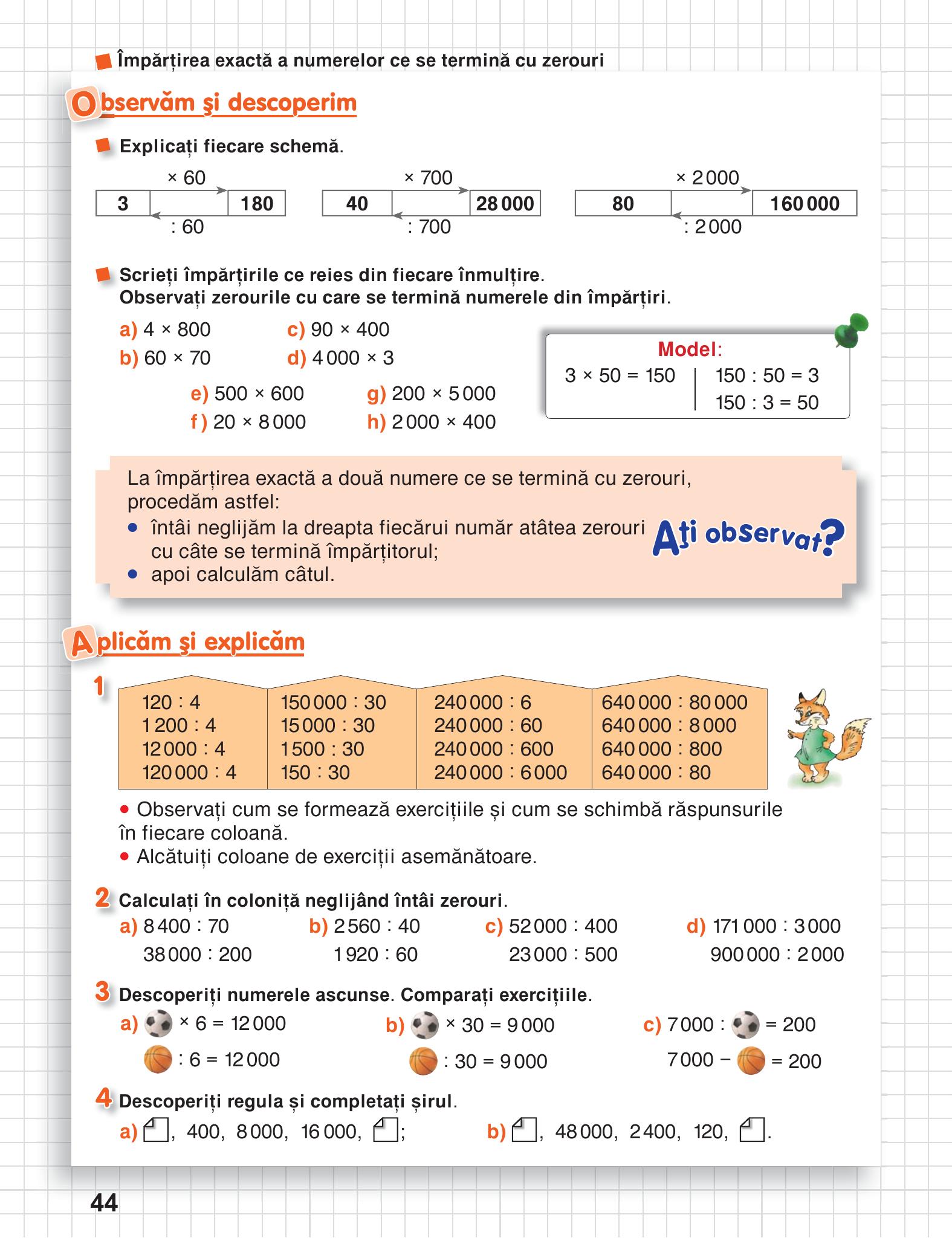 Matematica Clasa IV Modul 4 Înmulțirea și împărțirea numerelor naturale ...