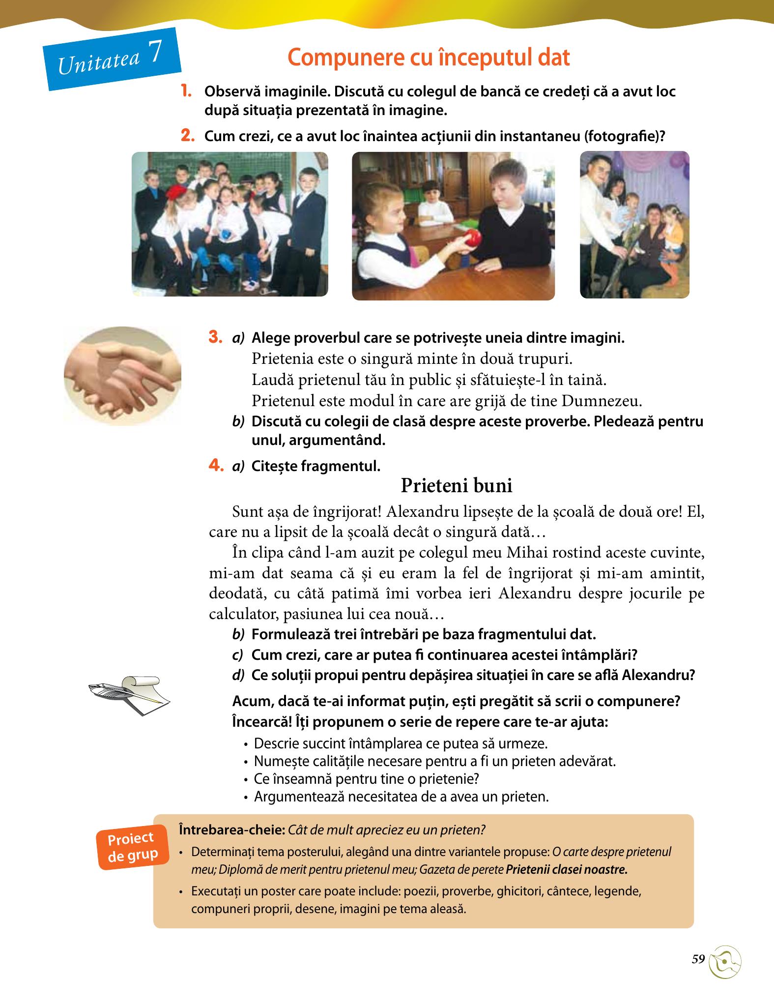 Limba și literatura română, clasa a IV, Modulul 4