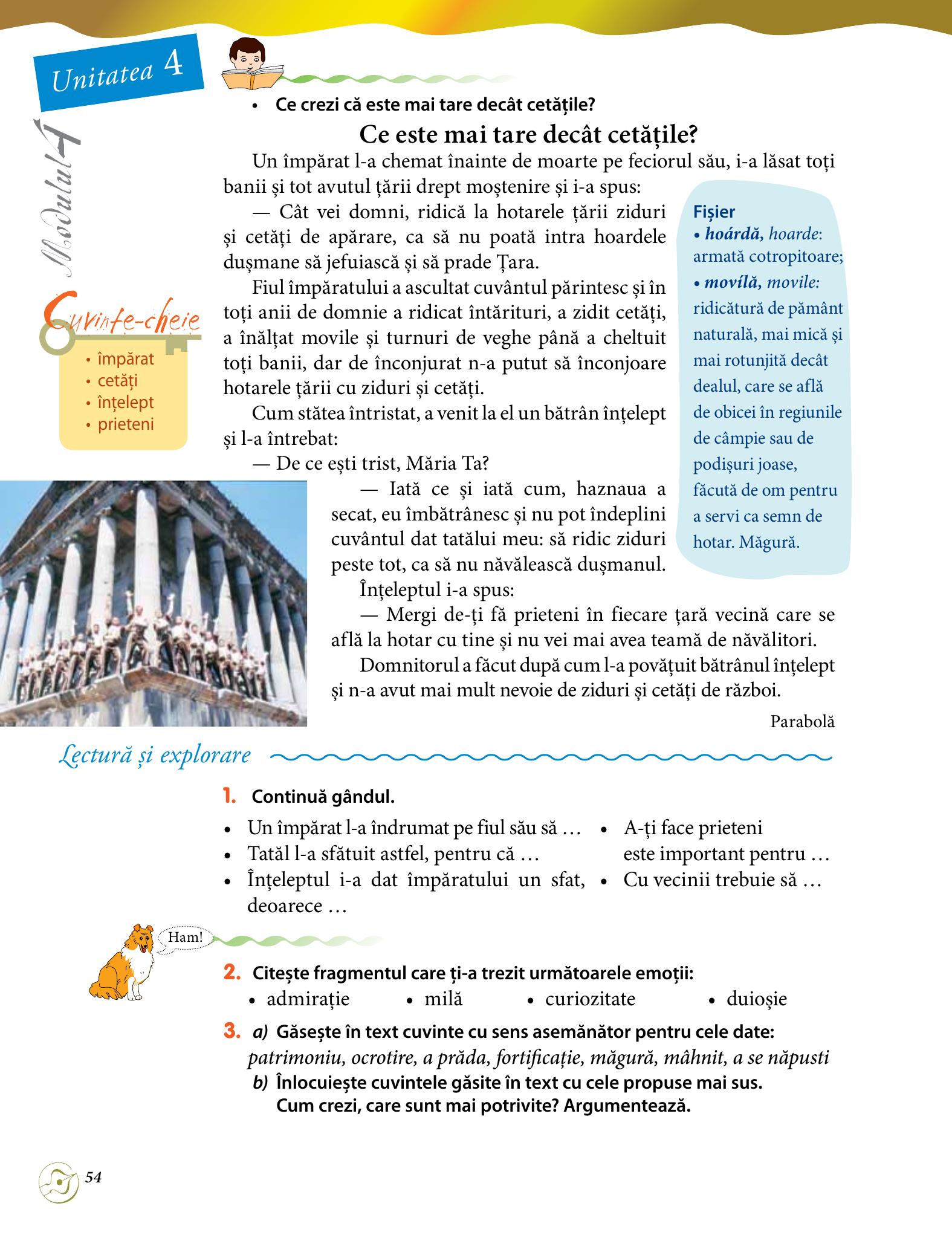 Limba și literatura română, clasa a IV, Modulul 4