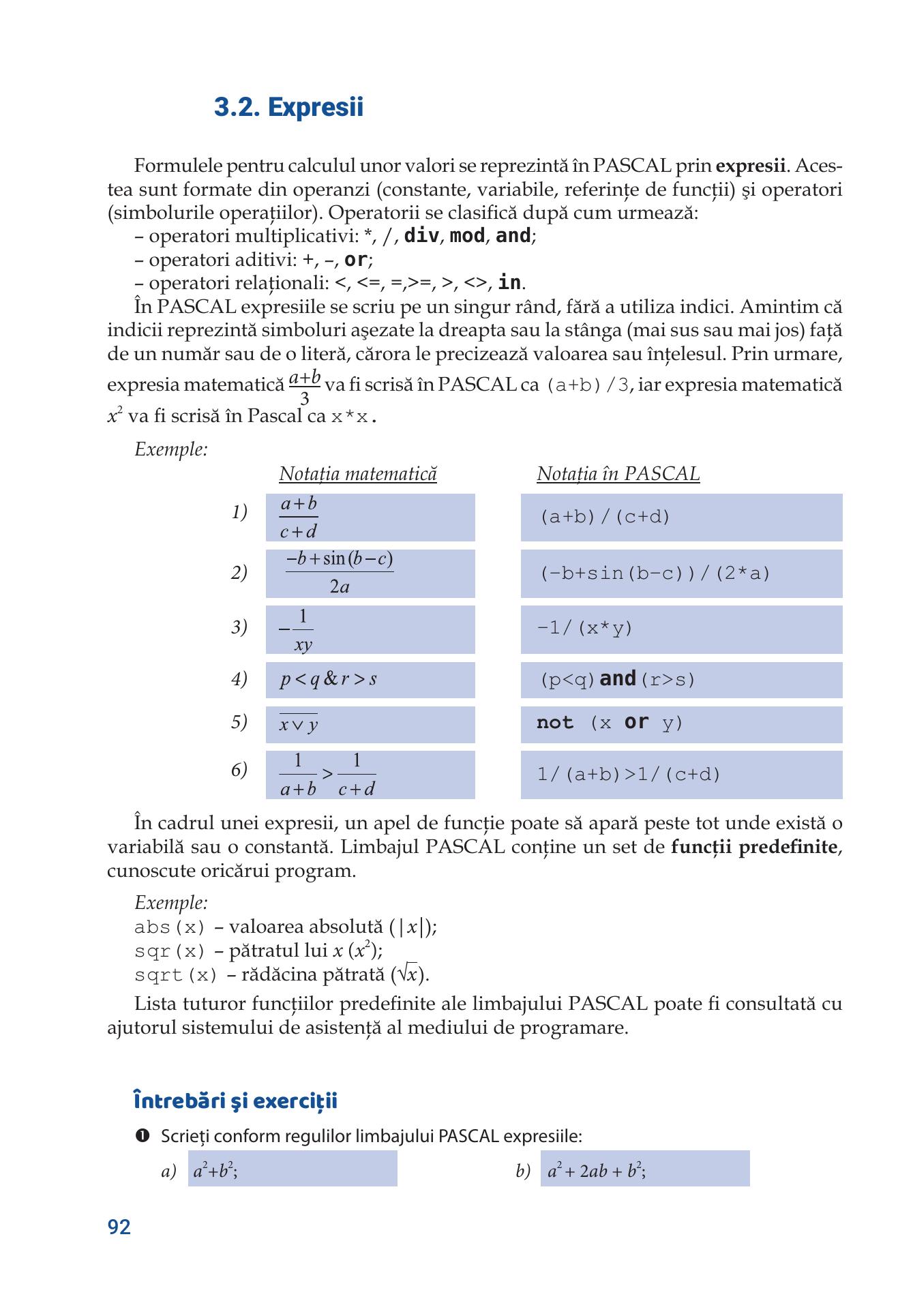 Informatică, Clasa 8, Implementarea algoritmilor în medii textuale de programare
