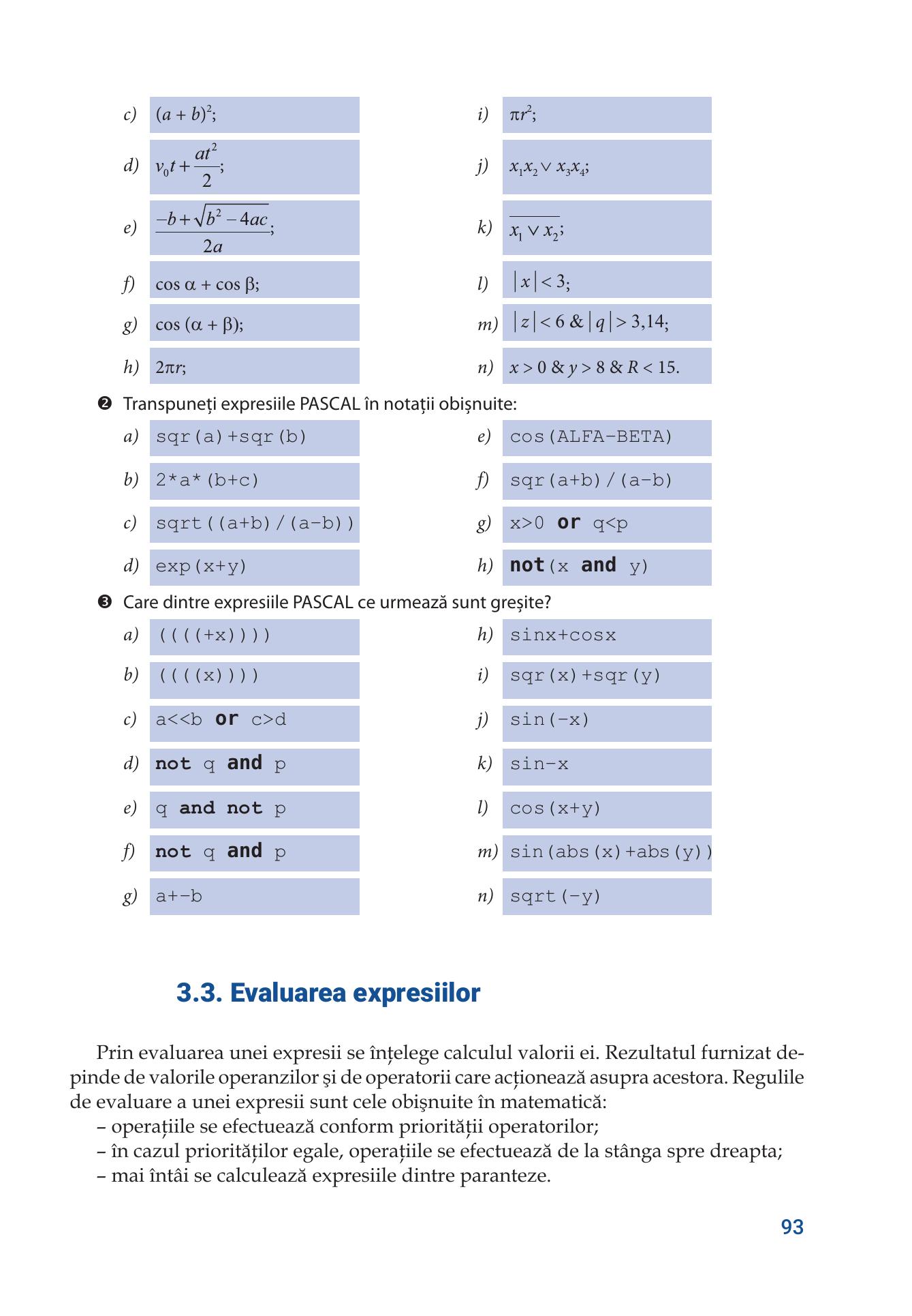 Informatică, Clasa 8, Implementarea algoritmilor în medii textuale de programare