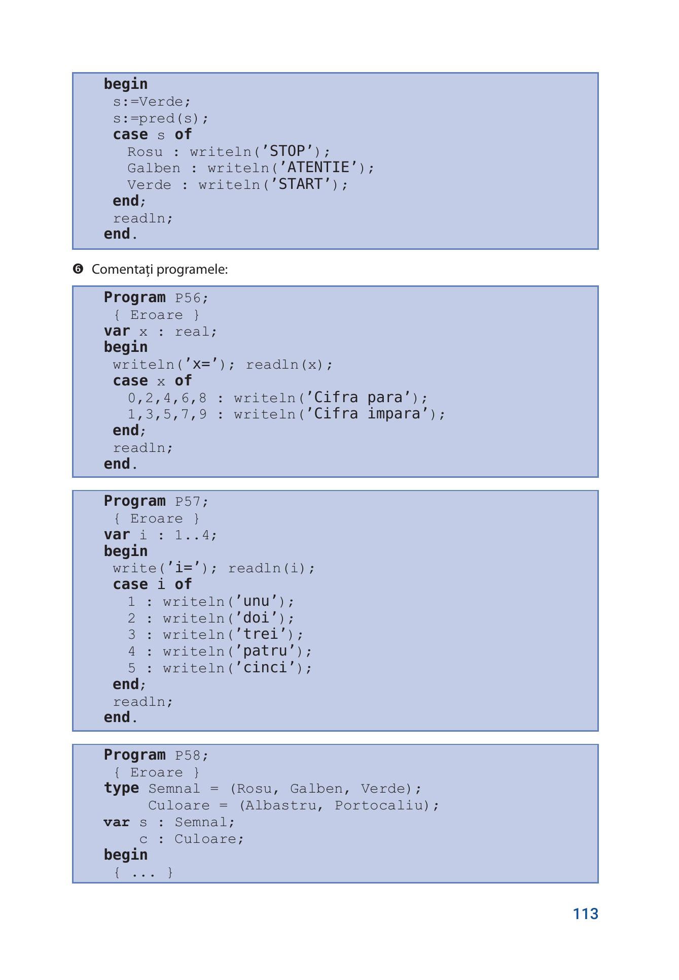 Informatică, Clasa 8, Implementarea algoritmilor în medii textuale de programare