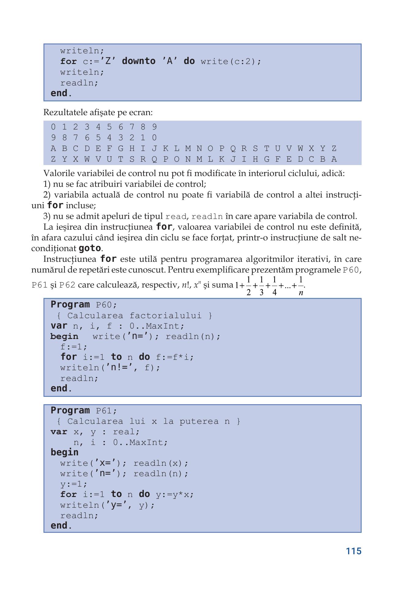 Informatică, Clasa 8, Implementarea algoritmilor în medii textuale de programare
