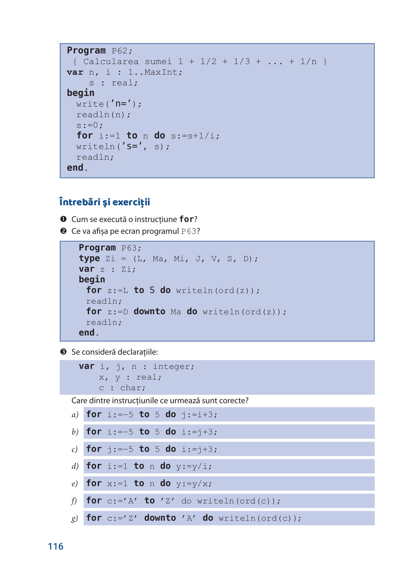Informatică, Clasa 8, Implementarea algoritmilor în medii textuale de programare