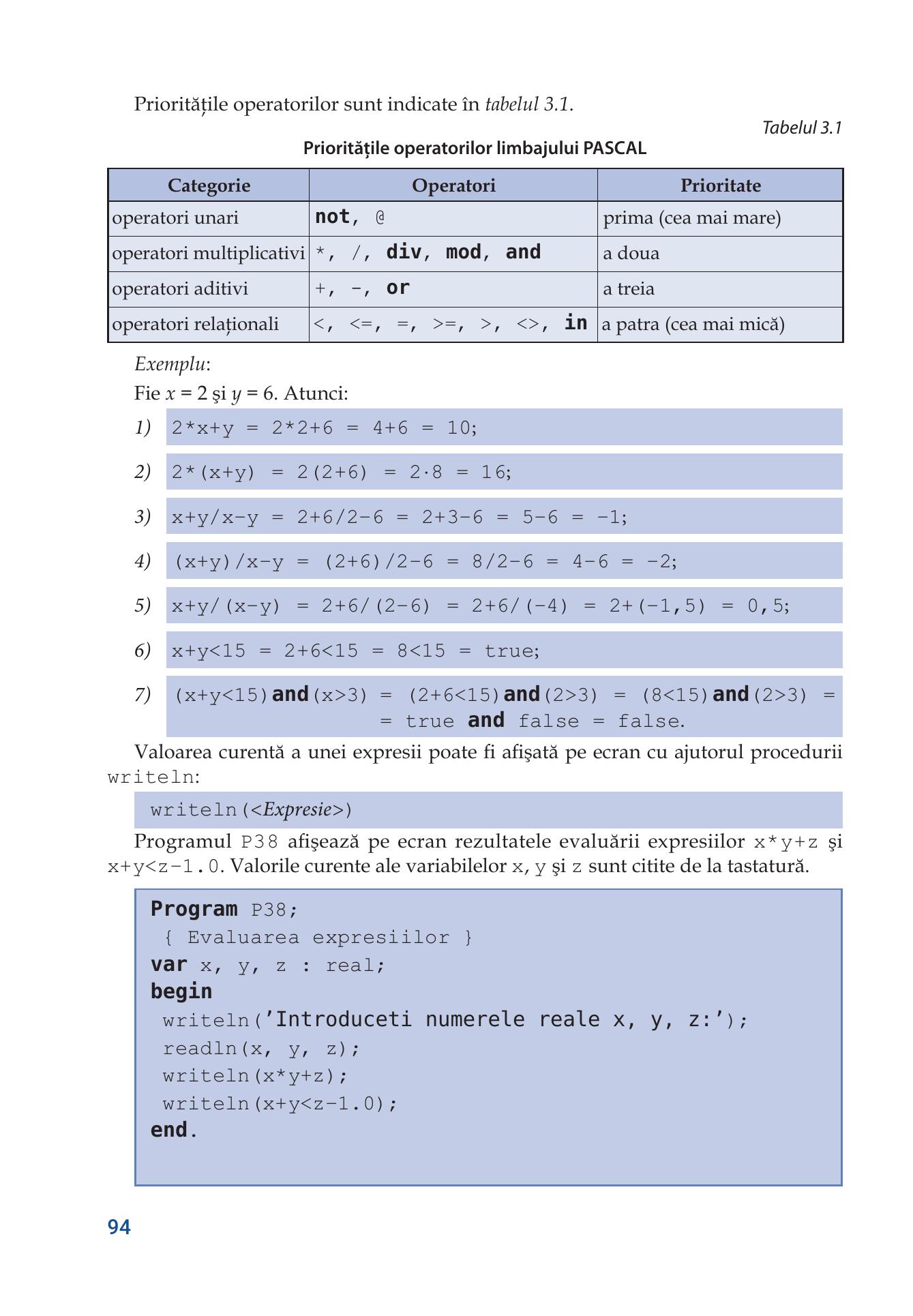 Informatică, Clasa 8, Implementarea algoritmilor în medii textuale de programare