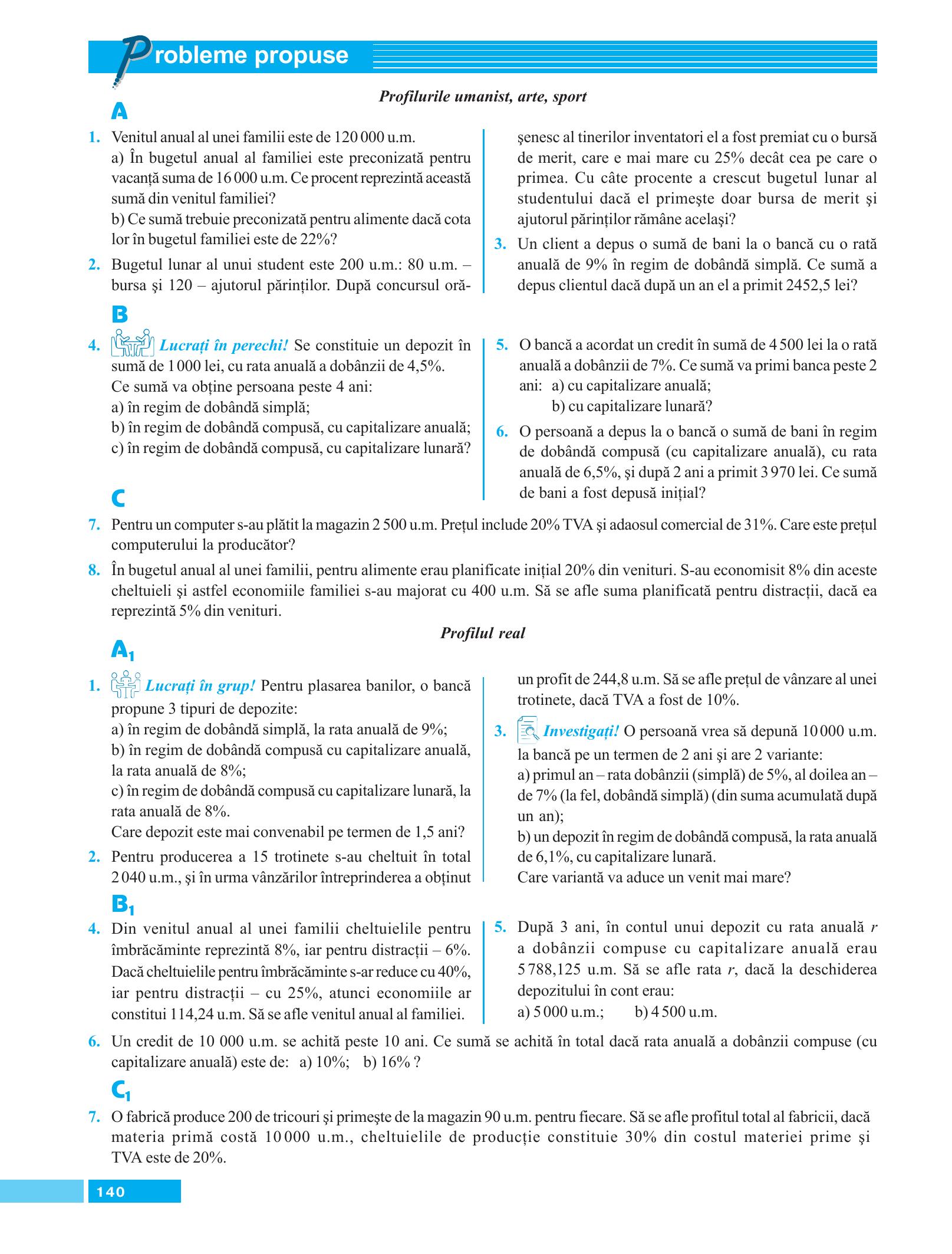 Manual MATEMATICA, clasa 12, Editura Prut, 2023, Modulul 6, Elemente de ...