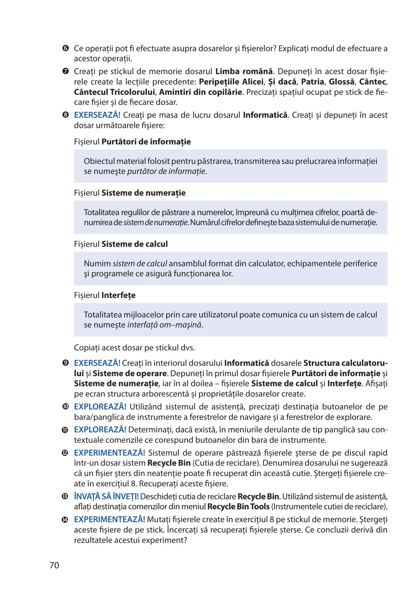 INFORMATICA, clasa 7, Sisteme de operare. Aplicații frecvent utilizate