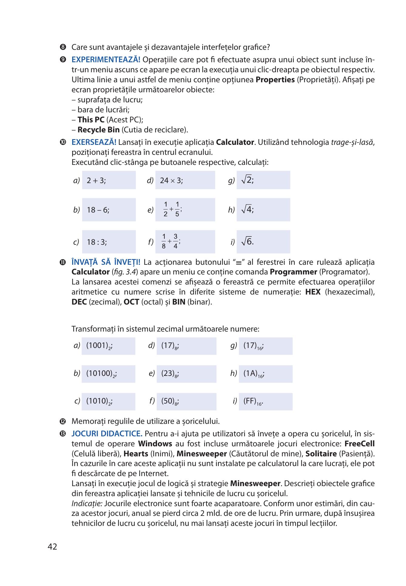 INFORMATICA, clasa 7, Sisteme de operare. Aplicații frecvent utilizate